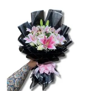 Celestial Glow Flower Bouquet – Send Fresh Flowers Dhaka